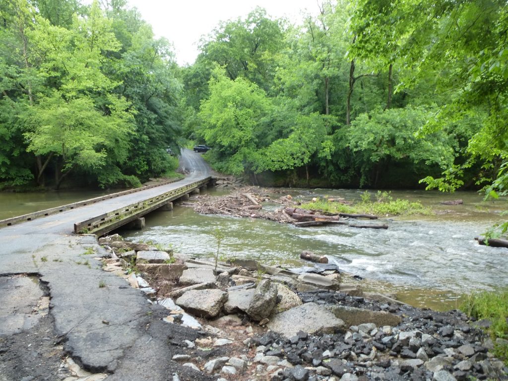 Water flows over Springtown's low-water bridge - MDMH Fayetteville